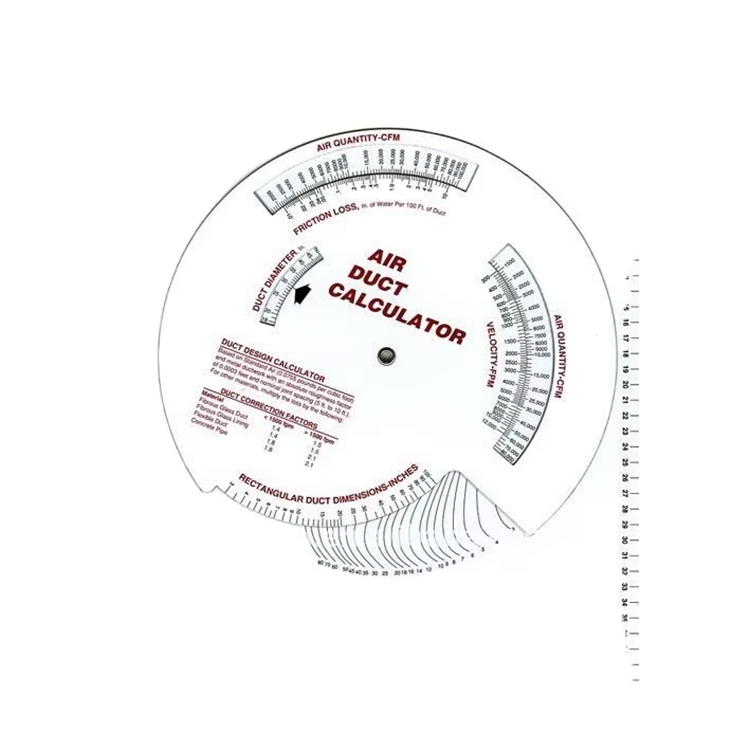 Air Duct Calculator - Wheel Chart Style for Accurate Duct Size ...