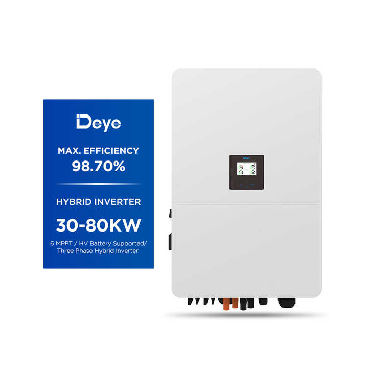 EU Warehouse Deye Solar Inverter Hybrid 30Kw 40Kw 50Kw 65Kw 70Kw 80Kw Three Phase 220/380V ...