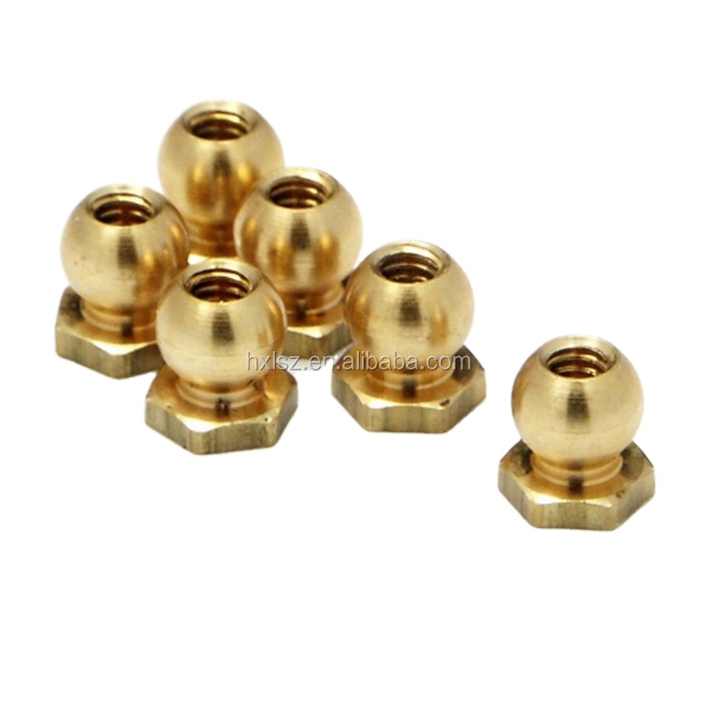 Custom Joint Brass/steel Spherical Ball Head Nut with Collar Hex Bottom