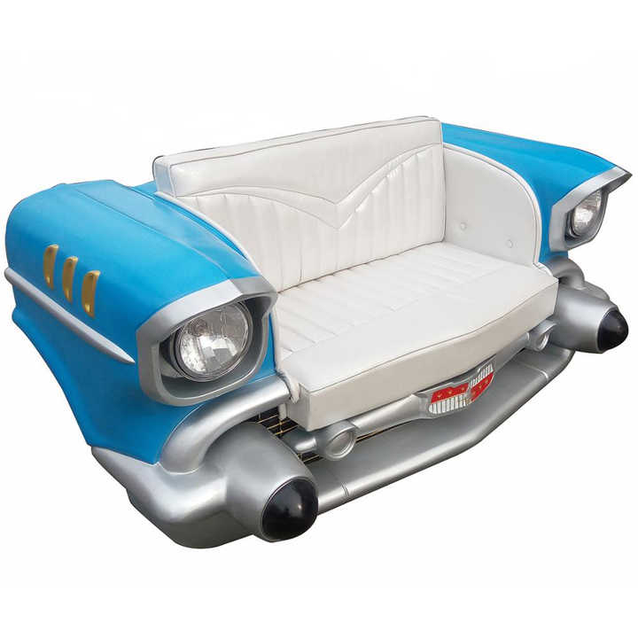 American Retro Diner Booth Sofa Leather Classic Car Couch