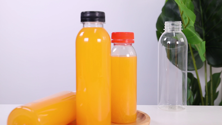 250ML mpty Plastic Boston Round Milk Juice and Water Bottles With Cap ...