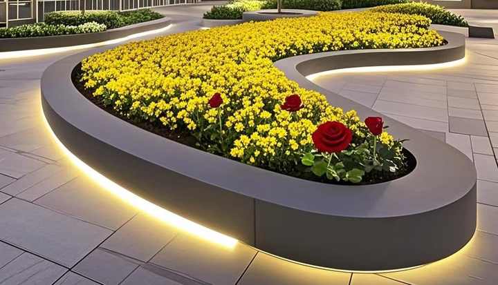 G041 Custom GRC Techo Stone Tree Planter Flower Pot Seating Multi ...