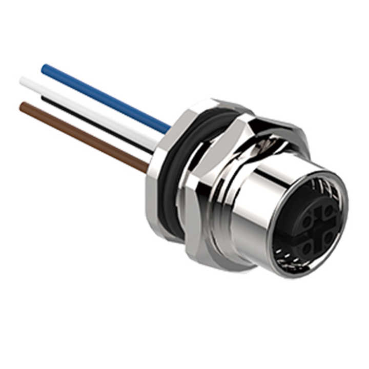 M12 IP67 Waterproof Sensor Plug Connector B/D Code 4/5/8/12/17 Pin ...