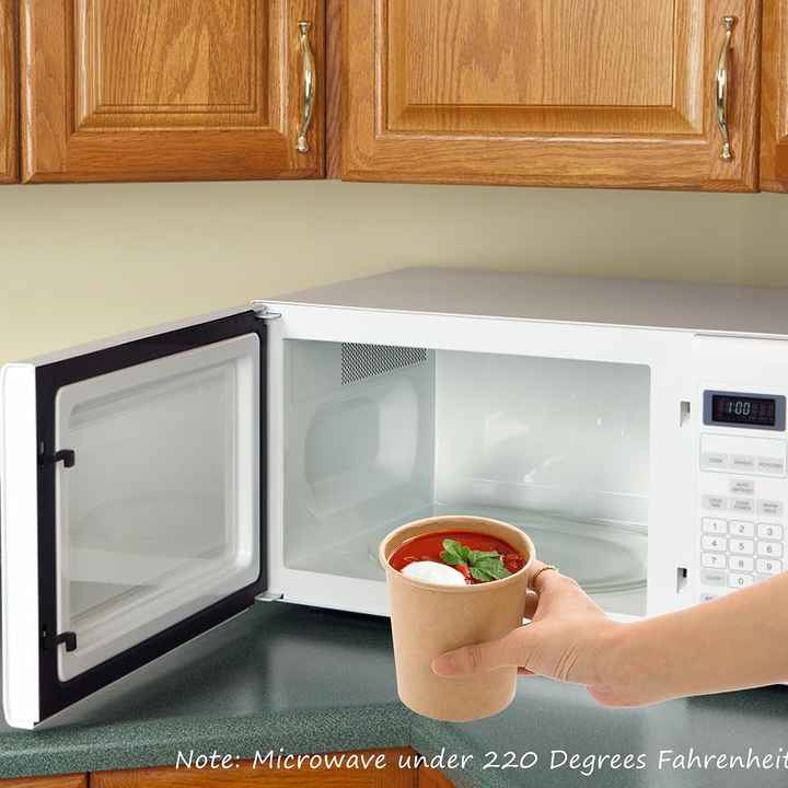 16Oz Disposable Kraft Paper Food Cups Bowl with Lid Paper Soup ...