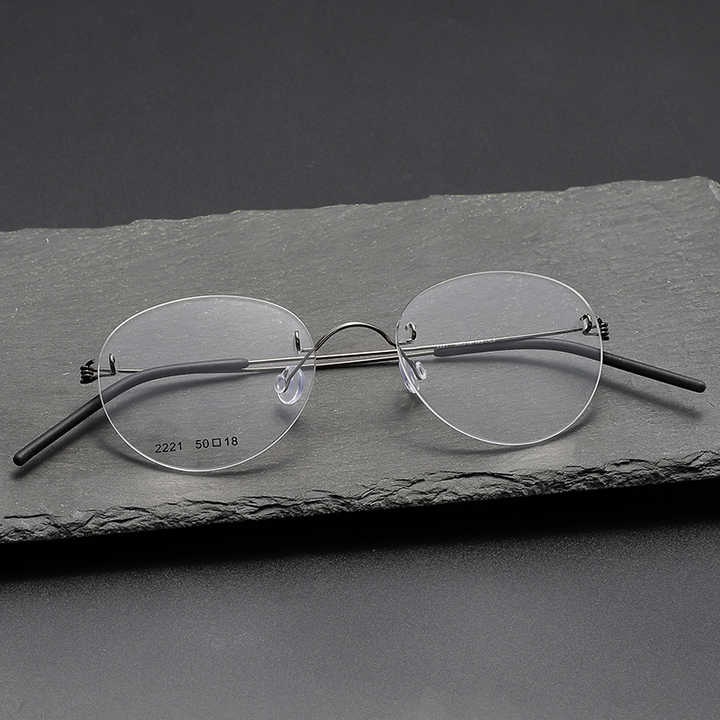 2221 Rimless Pure Titanium High Quality Spectacles Eyeglasses Frame Hot ...