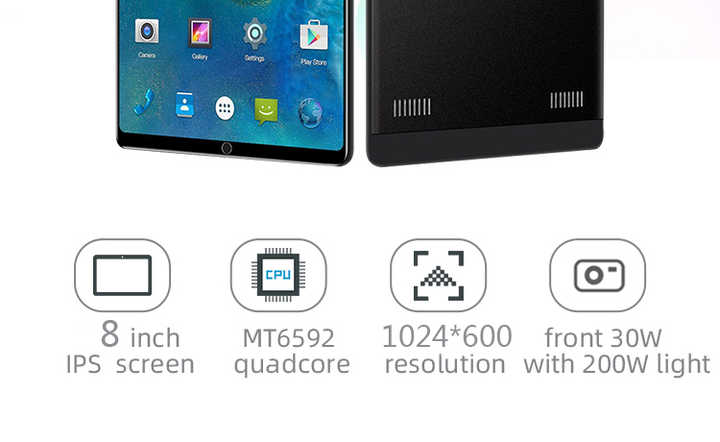 8-Inch Android 12 Tablet 10% Cut-Off Front Camera 128GB Memory Keyboard ...