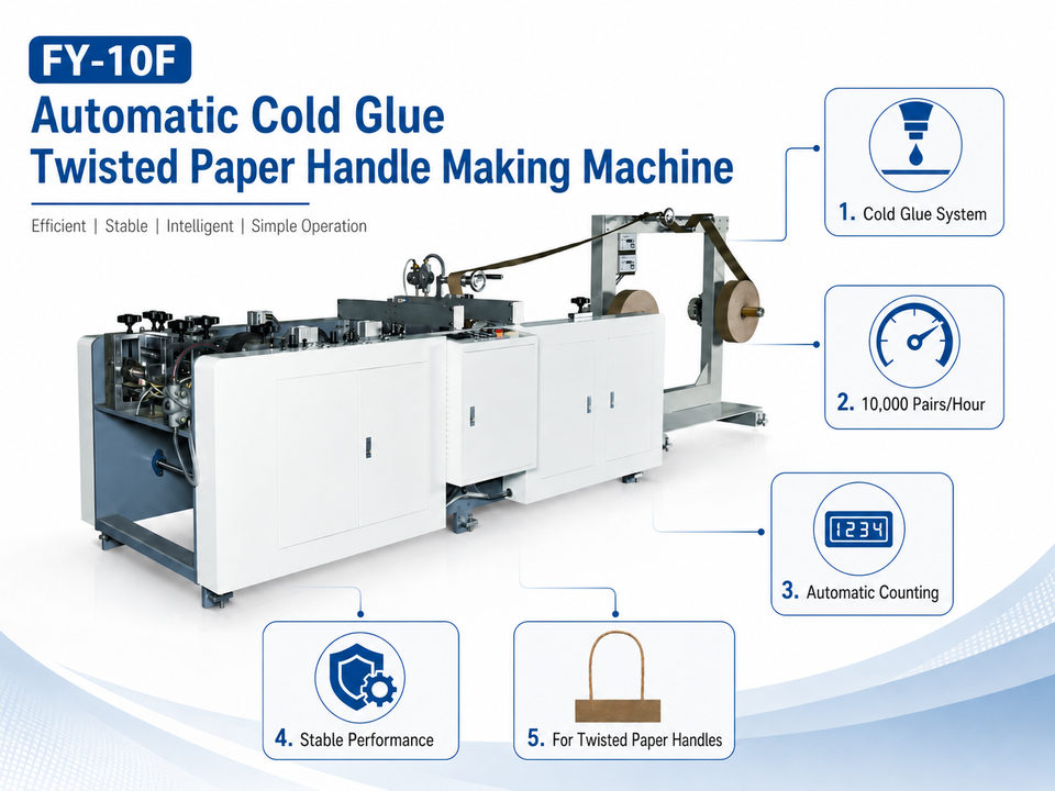 Automatic Cold Glue Twisted Paper Handle Making Machine for Paper Bags ...