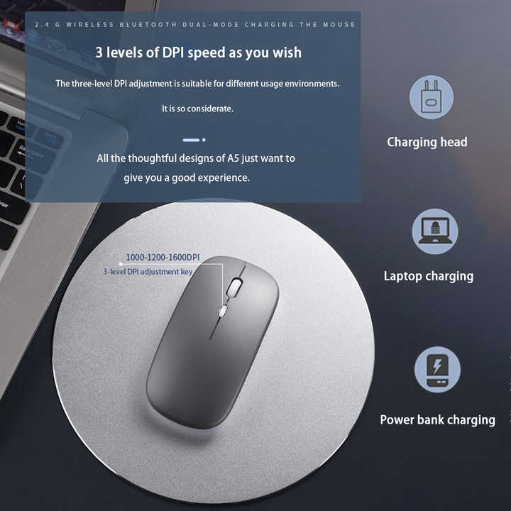 VONN Factory Ergonomic Wireless Rechargeable Gaming 2.4GHz BT Mouse ...