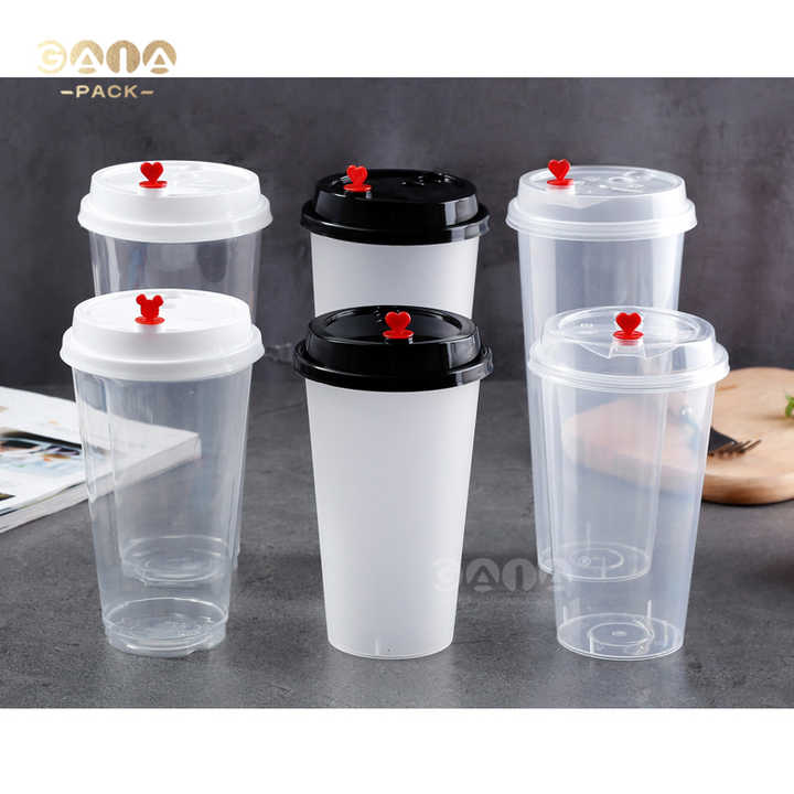 Wholesale Plastic PP Cup Printing Custom logo Disposable Coffee Cups 360ml 500ml 700ml Bubble ...