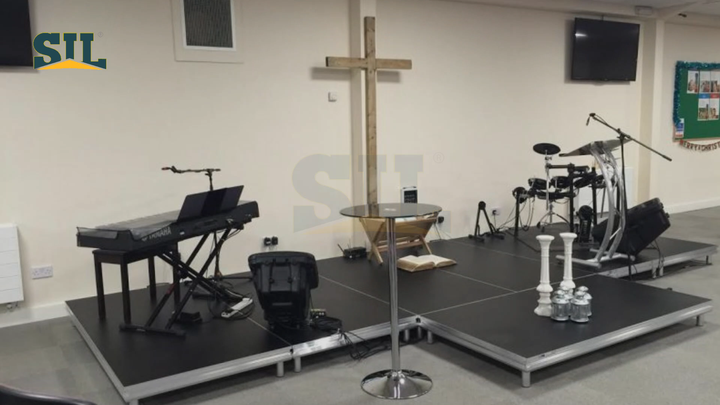 SIL Custom Mini Portable Stage Platform for Indoor Church Events ...