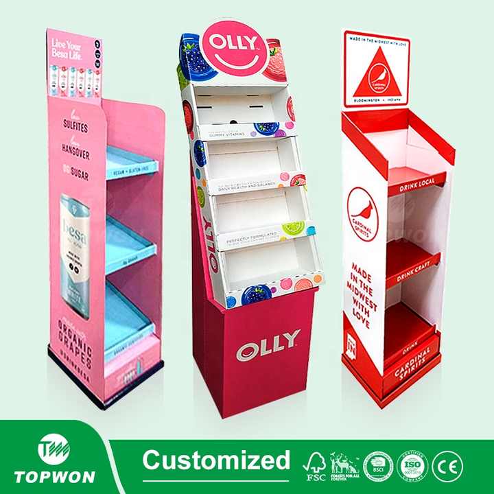 Custom Supermarket Retail Paper Display Racks - Corrugated