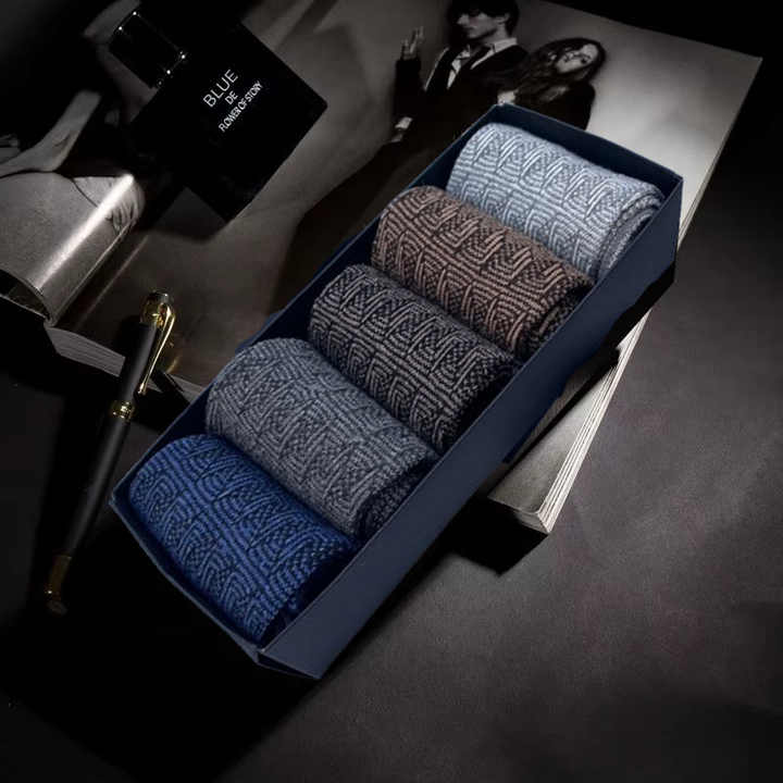 High Quality Cotton Gift Box 5 Pack Socks for Men