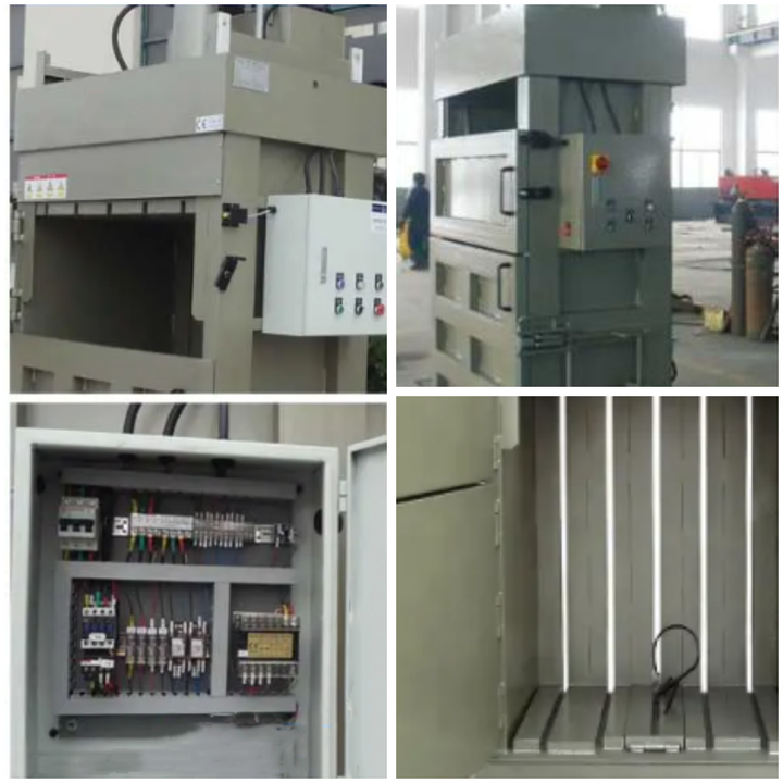 Vertical Baler Waste Paper Cartons Compressing Strapping Machine Fiber ...