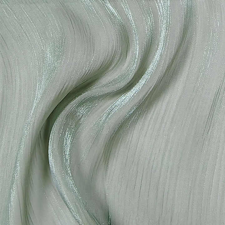 crepe organza fabric 100% polyester sheer silver wire glitter crinkle ...