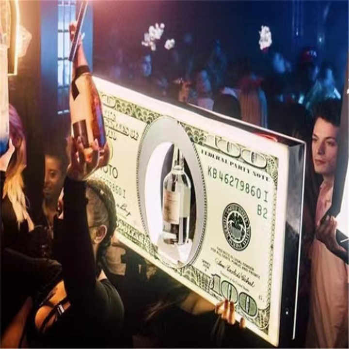 Us 100 Dollar Bill champagne Glorifier Display Vip Benjamin Bottle ...
