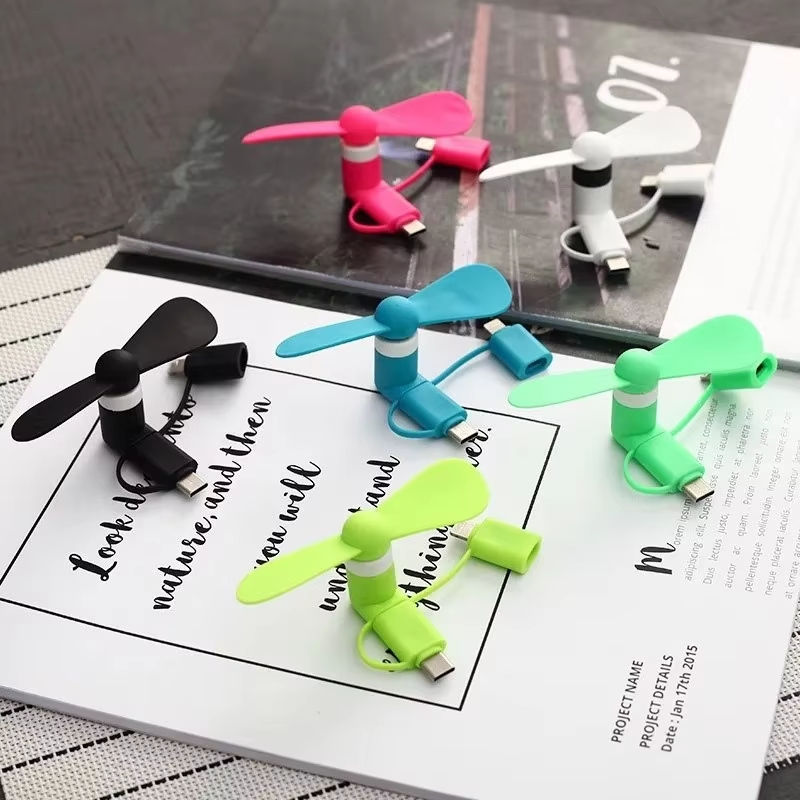 Customize Logo 3 in 1 Micro Mini Fan Mobile Phone Mini Fan Summer ...