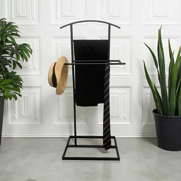 BILLION Metal Valet Stand for Men-Heavy Duty Free Standing Garment Rack ...
