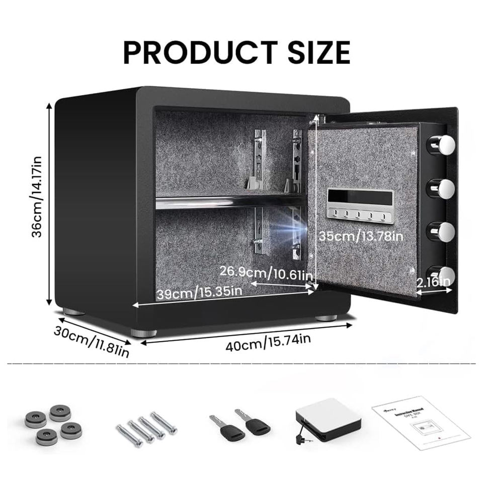 2026 Electronic Digital Lock Steel Safe Box Black 2.75mm Thick for Home ...