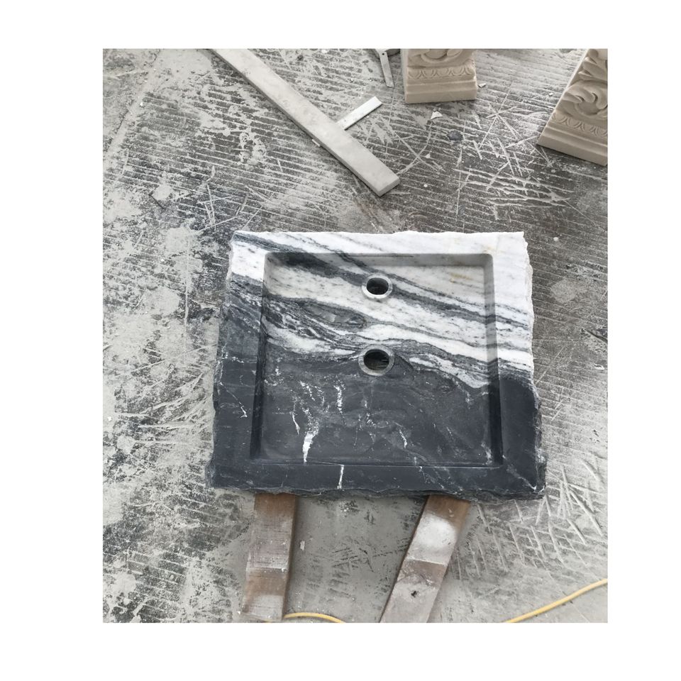 Modern Design Panda White Marble Vanity Sink Natural Stone Bathroom ...