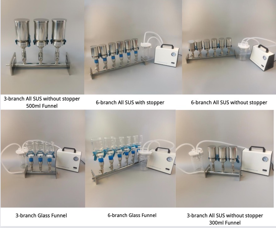 Lab Filter 6 Manifolds Vacuum Filtration Multiple All Stainless Steel ...