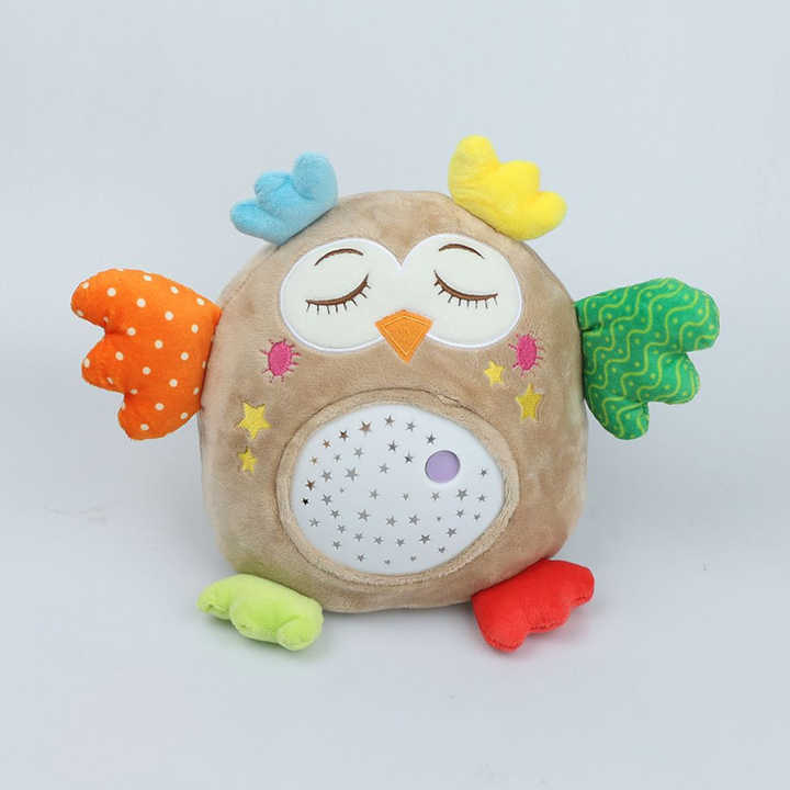 28cm Glow Guards Musical Owl Projector Plush Toys Stuffed Animals Night ...