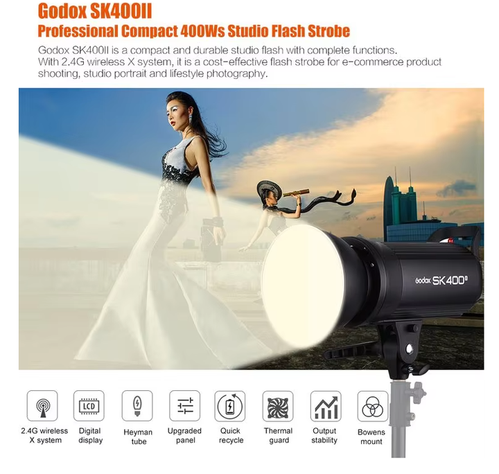 Godox SK400II 400Ws Professional Photo Studio Accessories 2.4G Wireless ...