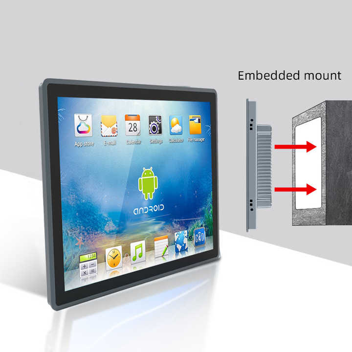 17 Inch HMI Monitor Embedded Ip65 Waterproof Capacitive 10 Point ...