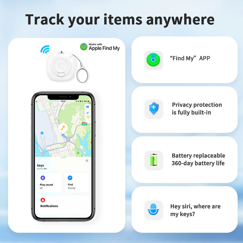Mfi Certified Smart Tag - Real-Time Tracking for Apple
