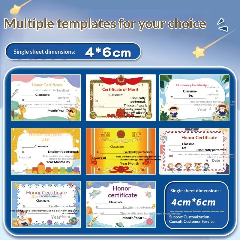 Primary School Student Mini Certificate Spot Award Sticker-Creative ...