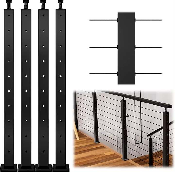 Hltop-ranked Wire Rope Stainless Railing Outdoor Porch Fencing