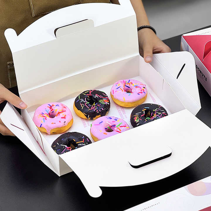 Six Doughnut Packaging Boxes for Hand-held Baking With Window for ...