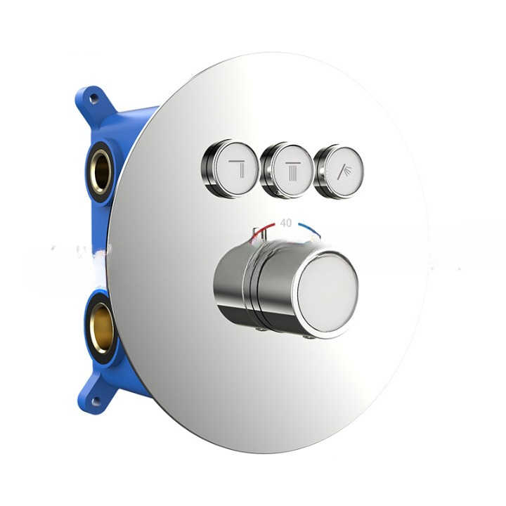 2 Way 3 Way Shower Mixer Valve Kit Modern Push-Button Concealed Brass ...