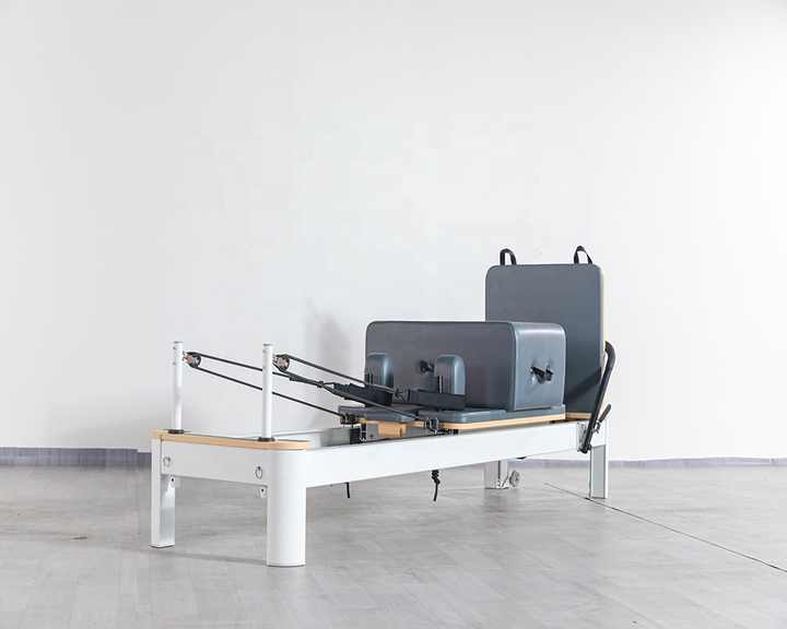 White Aluminum Pilates Reformer - Professional Classic Core Training Bed