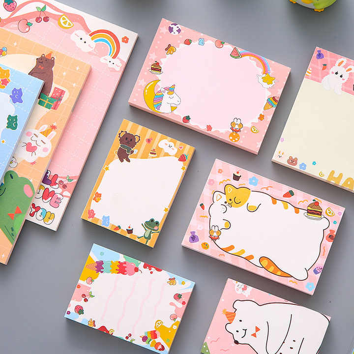 Customized Pattern Shape Square Memo Pad Back Card Journal Sticky Pad ...