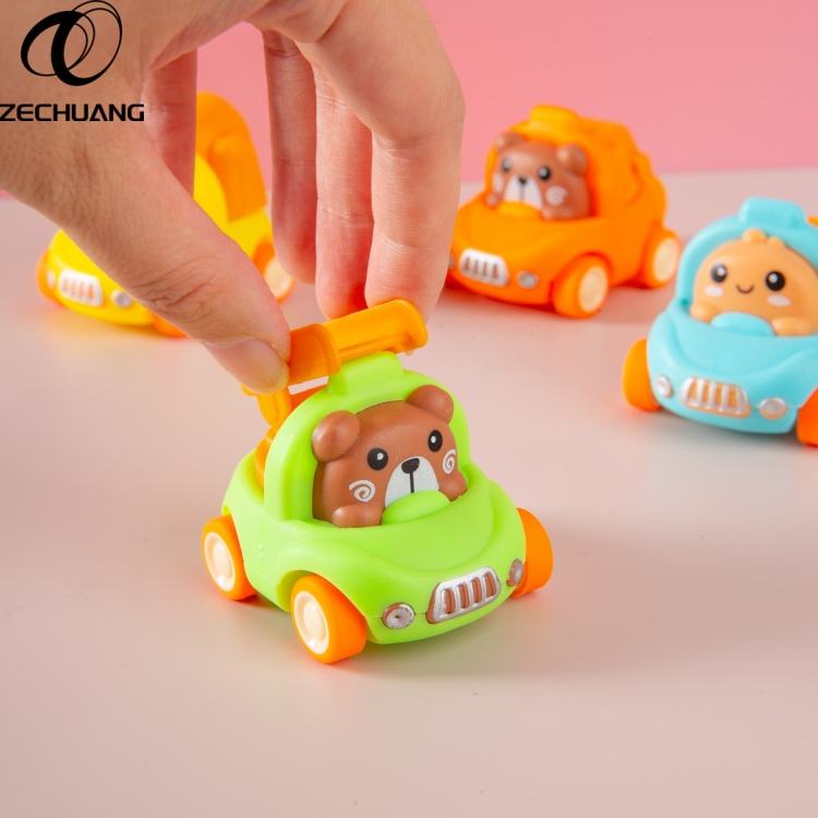 Cartoon Animal Pull Back Car Plastic Friction Car Engineer Vehicle for ...