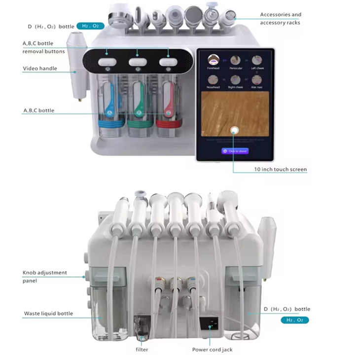 8 in 1 Micro Bubble Facial Skin Analysis Oxygen Jet Aqua Peel Spa ...