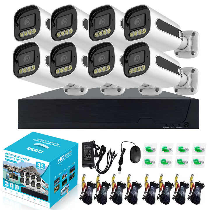 8CH AHD Plug-and-Play 2K DVR IP66 Weatherproof Monitoring Camera System ...