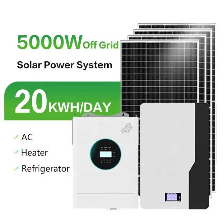 Complete Home Use Hybrid Off-Grid Solar Power System Kit: 5Kw/10Kw/30Kw/50Kw Solar Panels ...