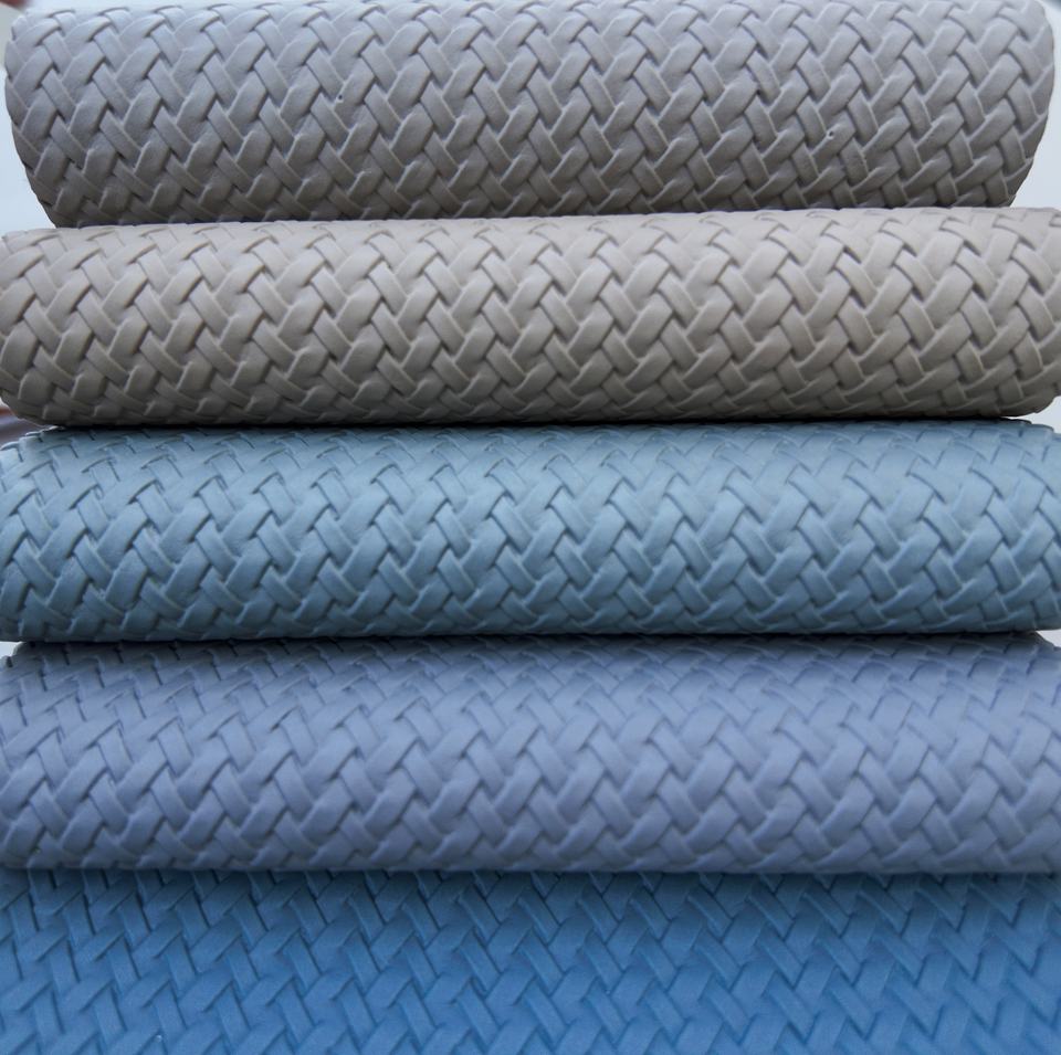 1.3mm Thickness Pure Color 3D Braided Texture Pvc Synthetic Leather ...