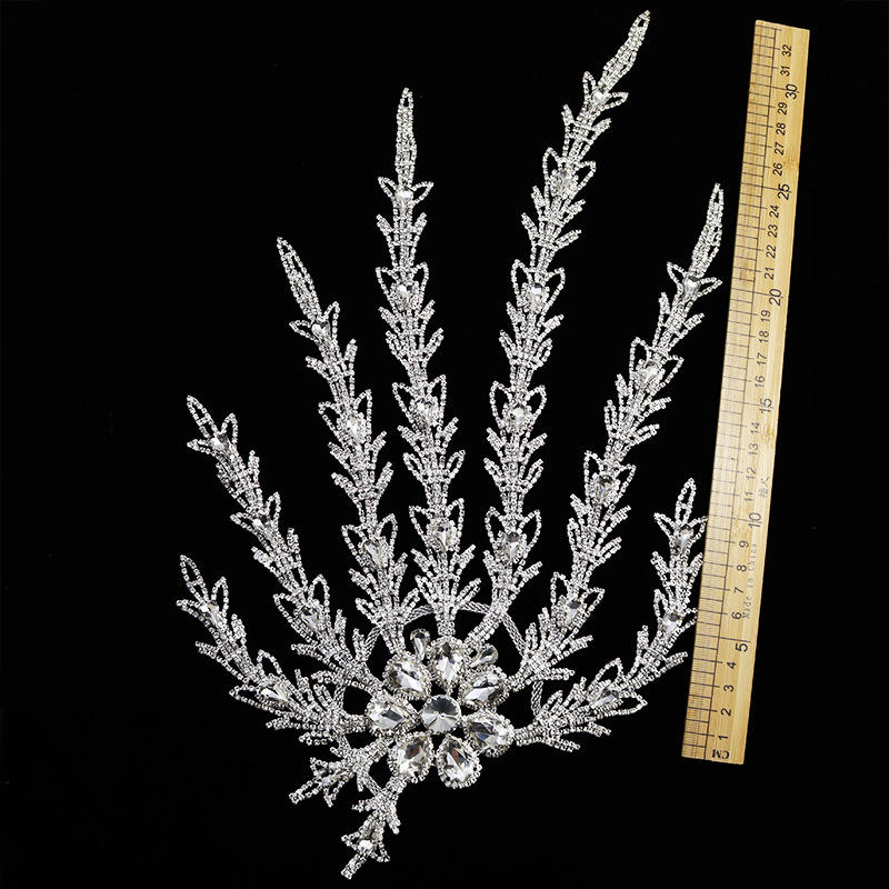 New Fashion Custom Rhinestone Applique Shiny Flower Design Patch for ...
