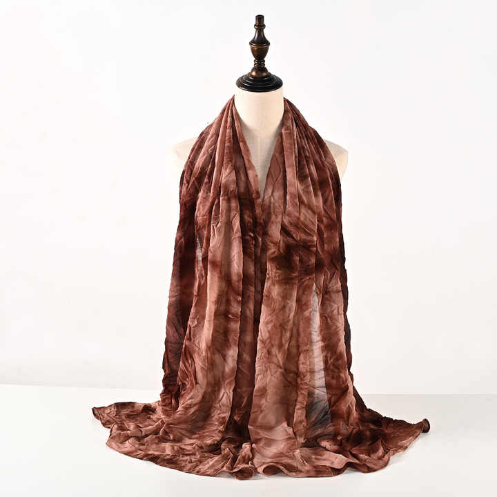 2024 Premium Solid Color Crinkle Pleated Cotton Pearl Chiffon Leaf ...