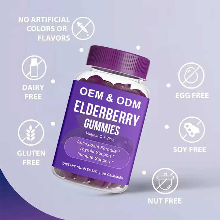 SHS Private Label Adult Zinc & Elderberry Gummy Candy Vitamins with ...