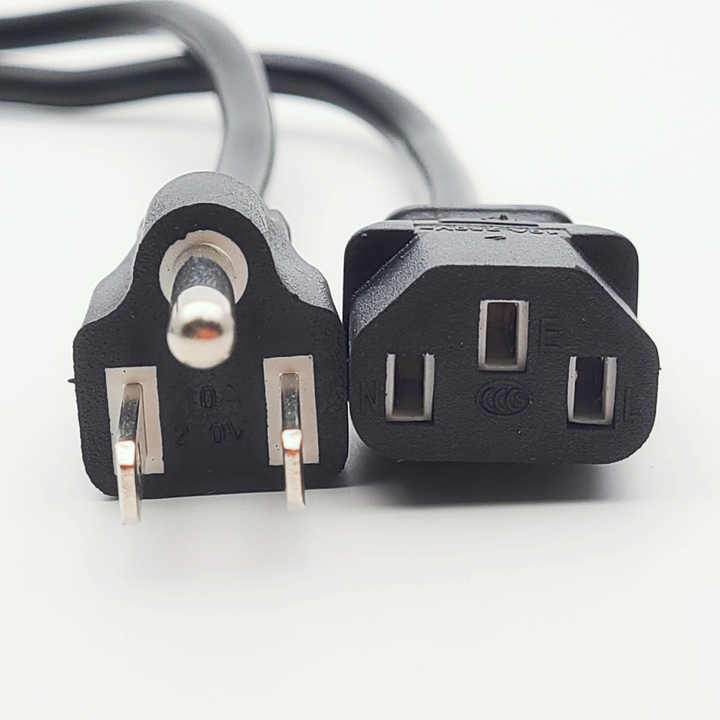 U L Approved American 3 Pin Prong Plug Cable USA 3Pin AC Cords Electric ...