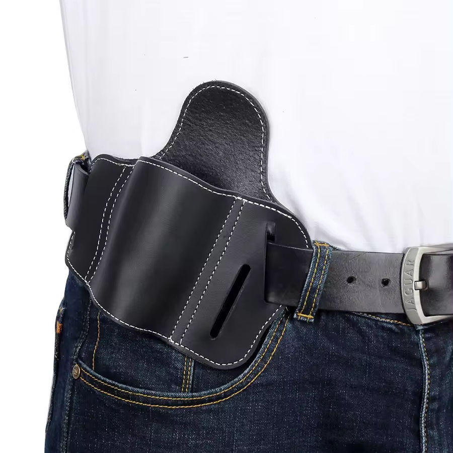 Outdoor Tactical Concealed Leather Holster Concealed Carry Gun Holster ...