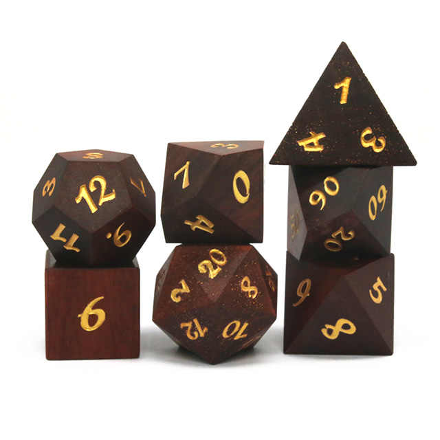 High Quality DND Dice Set New Style Natural Wooden Polyhedral DND RPG ...