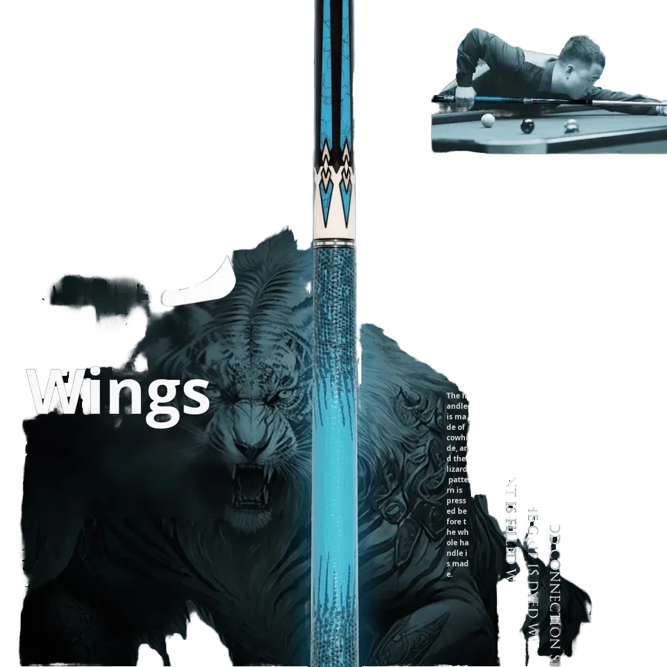 New Tyrant Wing Pool Cue Maple Wood Large Tip Chinese-Style Chu Bingjie ...