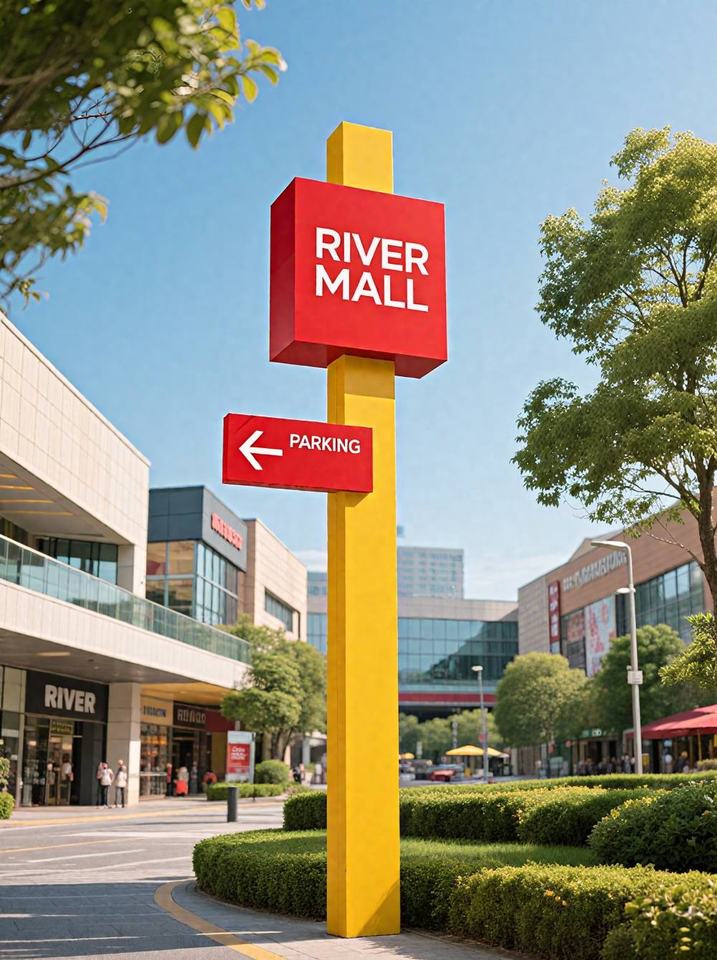 Manufacturer Custom Hotel Business Outdoor Pylon Signs Shopping Mall ...