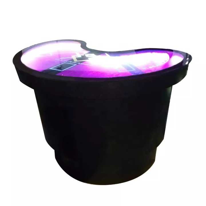 Custom Made Led DJ Counter Irregular Shape Curved Recepion Desk ...