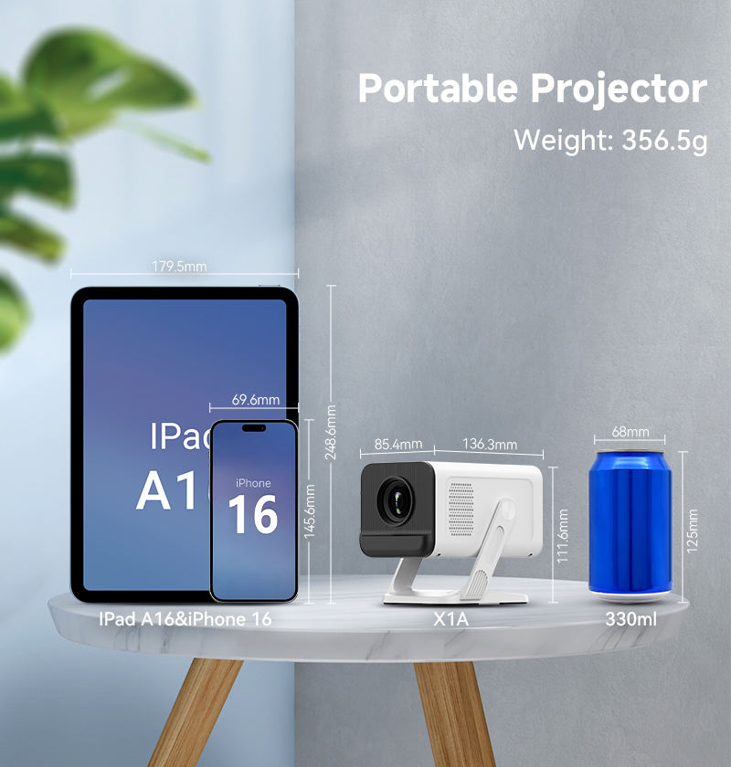 Mini LCD Projector Android 14 WiFi LED Short Throw Portable Home ...