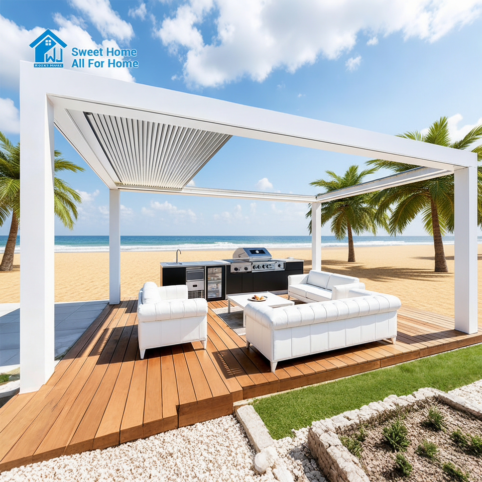 Sweet Home Aluminum Pergola Modern Bioclimatic Sun Rain Protection ...